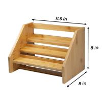 China Organic Rectangle Bamboo Cabinet Organizer Shelves 3 Wire Thickness Medium Width for sale