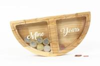 China Personalized Wooden Piggy Bank MINE YOURS Design Save Money in a Fun and Creative Way for sale