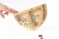 China Personalized Wooden Piggy Bank MINE YOURS Design Save Money in a Fun and Creative Way for sale