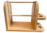 China Wood Yarn Holder Double Revolving for Crochet Knitting Handmade Yarn Ball Dispenser for sale