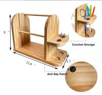 China Wood Yarn Holder Double Revolving for Crochet Knitting Handmade Yarn Ball Dispenser for sale