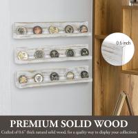 China Wall Mounted White Washed Solid Wood Challenge Coin Holder Three-layer Wood Handicraft for sale