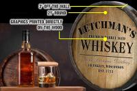 China Varnishing Printing Handling Wooden Barrel Wall Decoration Bar Sign for Wine and Beer for sale