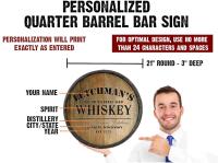 China Varnishing Printing Handling Wooden Barrel Wall Decoration Bar Sign for Wine and Beer for sale