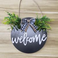 China Wooden Front Door Welcome Wall Sign Plaque for Home Decoration Custom Round Shape for sale