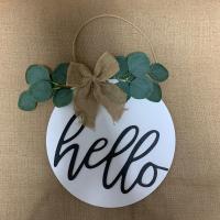 China Wooden Front Door Welcome Wall Sign Plaque for Home Decoration Custom Round Shape for sale