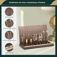 China BAMBOO Necklace Holder Wooden Jewelry Display Stand for Bangle Watches Rings Earrings for sale