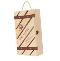 China Customized Logo Acceptable Wooden Wine Case for Red Wine Bottle Gift Container Box for sale