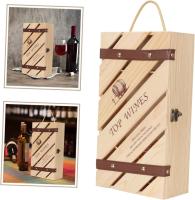 China Customized Logo Acceptable Wooden Wine Case for Red Wine Bottle Gift Container Box for sale