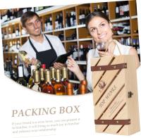 China Customized Logo Acceptable Wooden Wine Case for Red Wine Bottle Gift Container Box for sale