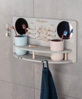China Love Theme Children Tooth Brushing Station with Wooden Framed Mirror and Space-saving for sale