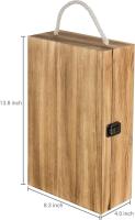 China Environmental Rustic Torched Wood Double Bottle Wine Gift Boxes With Lid Customizable for sale