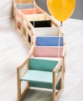 China Customized Logo Space Saving Function 202406 Montessori Wooden Multi-functional Chair for sale
