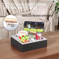 China Waterproof Anti-Spill Wooden Couch Cup Holder Tray for Bed Sofa Organizer Handmade for sale
