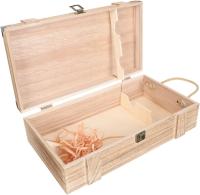 China Handmade Pine Wood Wine Box With Lid For Custom Size Decorative Empty Containers for sale
