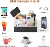 China Waterproof Anti-Spill Wooden Couch Cup Holder Tray for Bed Sofa Organizer Handmade for sale