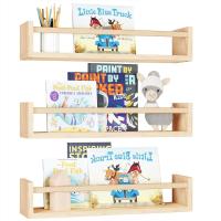 China Solid Wood Style Floating Book Shelves for Wall Storage and Kids Room Organizer for sale