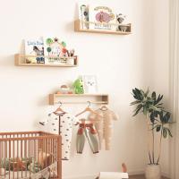 China Solid Wood Style Floating Book Shelves for Wall Storage and Kids Room Organizer for sale