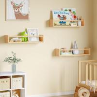 China Solid Wood Style Floating Book Shelves for Wall Storage and Kids Room Organizer for sale