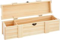 China Split or Demi Wine Bottles Solid Wood Wine Box 13.8X3.9X3.9 Inch with Customized Logo for sale