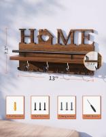 China Double Tier Wooden Mail and Key Holder for Wall Decorative Entryway Organizer for sale