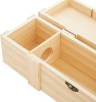 China Split or Demi Wine Bottles Solid Wood Wine Box 13.8X3.9X3.9 Inch with Customized Logo for sale