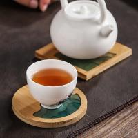 China 10Cm Live Edge Bamboo Square Resin Wooden Epoxy Wood Coaster Resin River Blue Emerald for sale