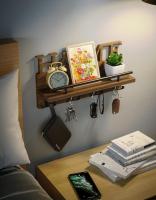 China Double Tier Wooden Mail and Key Holder for Wall Decorative Entryway Organizer for sale