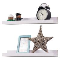 China Floating Shelf in White Composite Wood Wall Mounted Storage Shelves for Living Room for sale