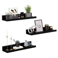 China Floating Shelf in White Composite Wood Wall Mounted Storage Shelves for Living Room for sale