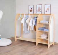 China Home Furniture Montessori Kids Clothing Rack Wardrobe with Mirror and High Quantity for sale