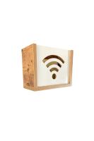 China Burned Wall Mounted Router Hide Internet Modem Storage with Wooden Decorative Wifi Box for sale