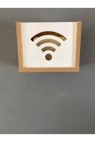 China Burned Wall Mounted Router Hide Internet Modem Storage with Wooden Decorative Wifi Box for sale