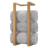China Custom Service Wall Mounted Storage Wooden Shelf Towel Rack for As your request for sale