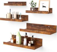 China Space-Saving Kitchen Set Of 5 Small Picture Ledge Home Wood Floating Shelves For Wall for sale