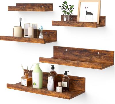 China Space-Saving Kitchen Set Of 5 Small Picture Ledge Home Wood Floating Shelves For Wall for sale