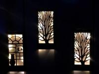 China Handmade Wooden LED Wall Decoration for Bedroom Square Over-the-Bed Theme Love for sale