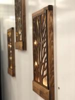 China Handmade Wooden LED Wall Decoration for Bedroom Square Over-the-Bed Theme Love for sale