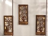 China Handmade Wooden LED Wall Decoration for Bedroom Square Over-the-Bed Theme Love for sale