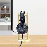China 35x11x11cm Elegant Wine Packaging Boxes Wooden Desktop Earphone Headset Holder for Gaming for sale