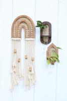 China Wall Hanging Boho Hydro Planter Wall Planter with Silk-screen Printing/Burned for sale