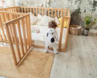 China OEM Eco friendly wooden Bed with Extra Protection Nursery bed Toddler Play bed Solid wood bed for sale