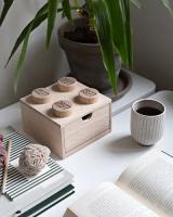 China Custom Order Accepted Lego Wooden Desk Drawer 4 Soaped Oak Box for Children's Jewelry for sale