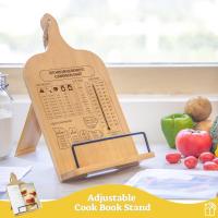 China OEM ODM Accepted Wooden Cookbook Holder Adjustable Cook Book Stand for Kitchen Counter for sale