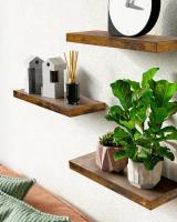 China Natural Wood Floating Shelves for Wall Display Living Room Furniture OEM Storage for sale