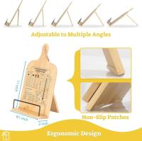 China OEM ODM Accepted Wooden Cookbook Holder Adjustable Cook Book Stand for Kitchen Counter for sale