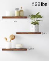 China Natural Wood Floating Shelves for Wall Display Living Room Furniture OEM Storage for sale