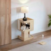 China Customized Shape Cat Climbing Scratcher Toy Tree Modern Wooden Pet Gifts for Cat House for sale