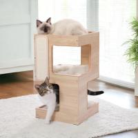 China Customized Shape Cat Climbing Scratcher Toy Tree Modern Wooden Pet Gifts for Cat House for sale