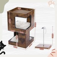 China Customized Shape Cat Climbing Scratcher Toy Tree Modern Wooden Pet Gifts for Cat House for sale